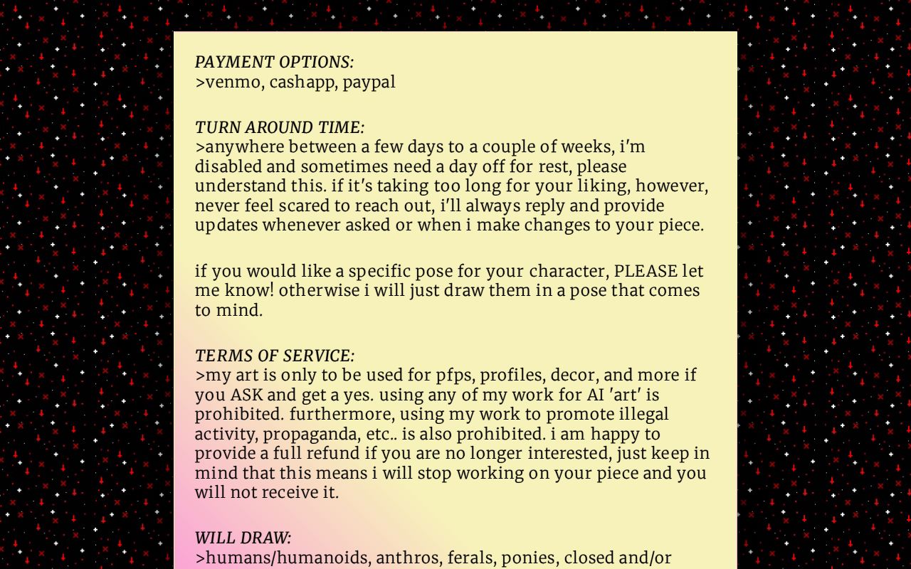 miles's commission info